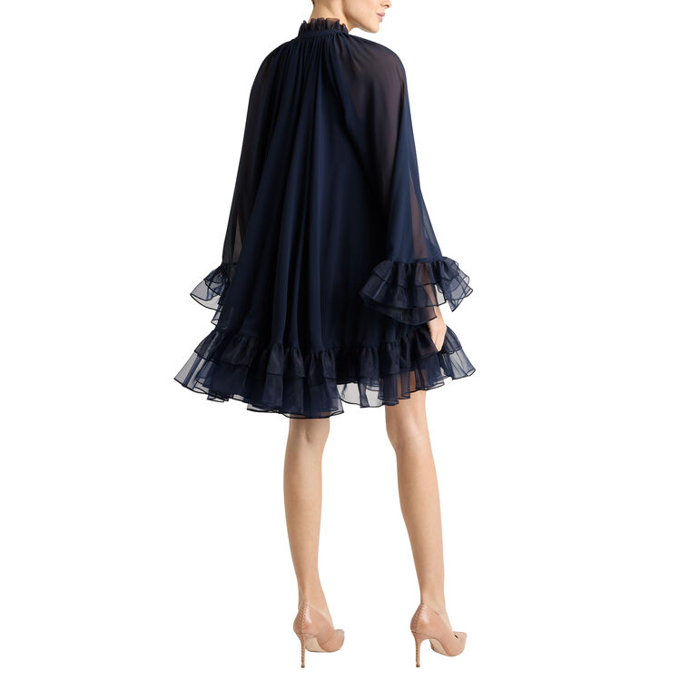 Cinq à Sept Clairette Bell Sleeve Ruffle Trim Mini Dress | Tootsies