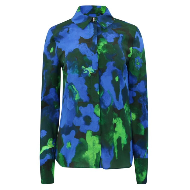 Rija Printed Matte Silk Top