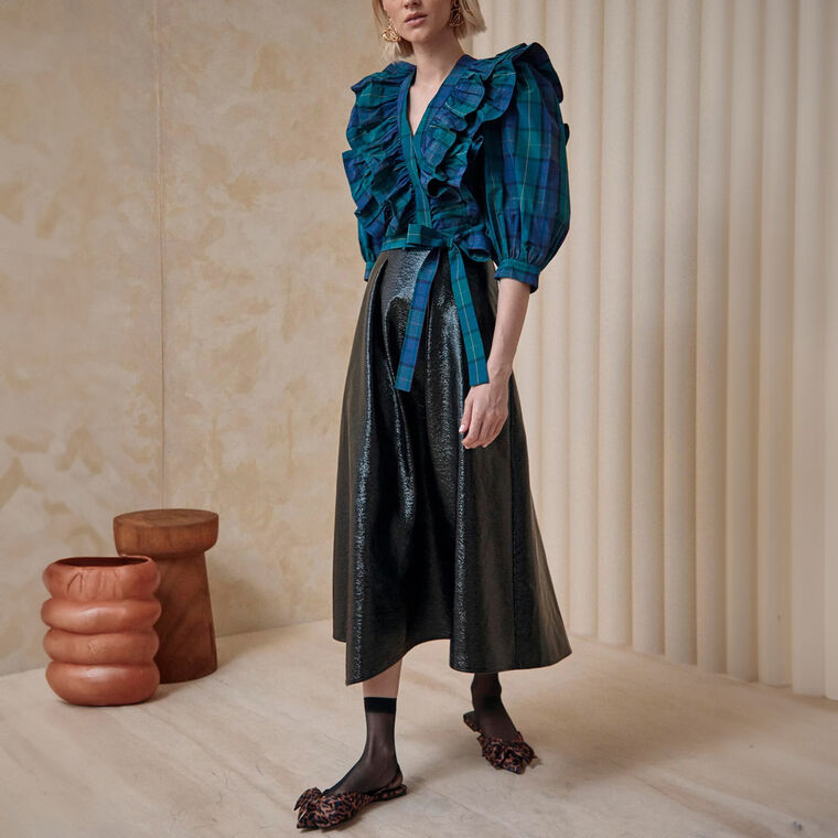 Atlyn Faux Patent Leather Skirt