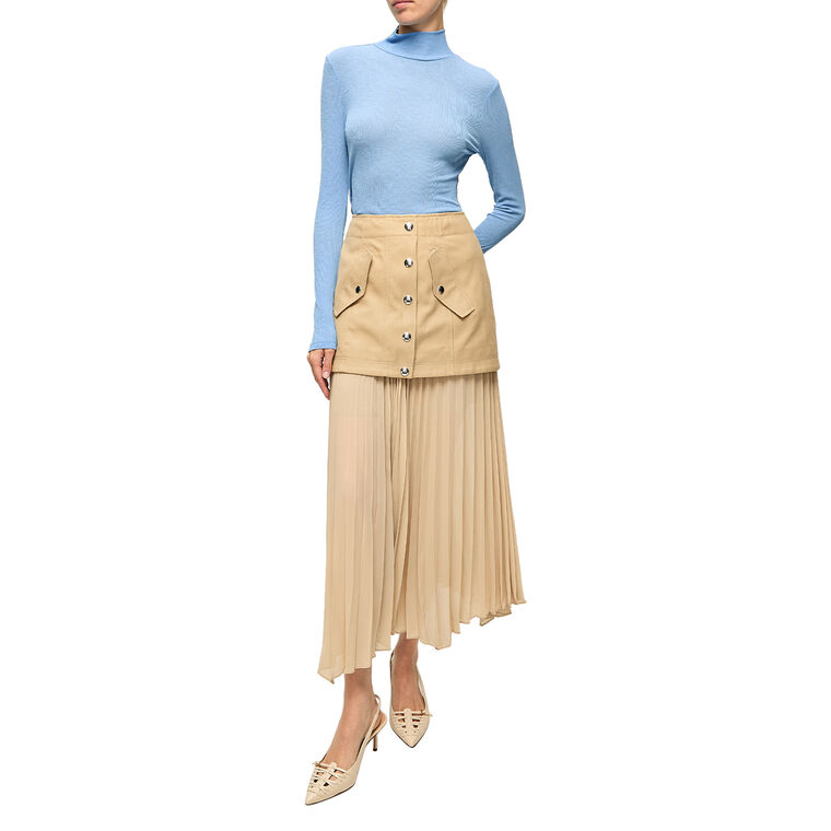 Veronica Beard Patricka Layered Mixed Media Midi Skirt | Tootsies