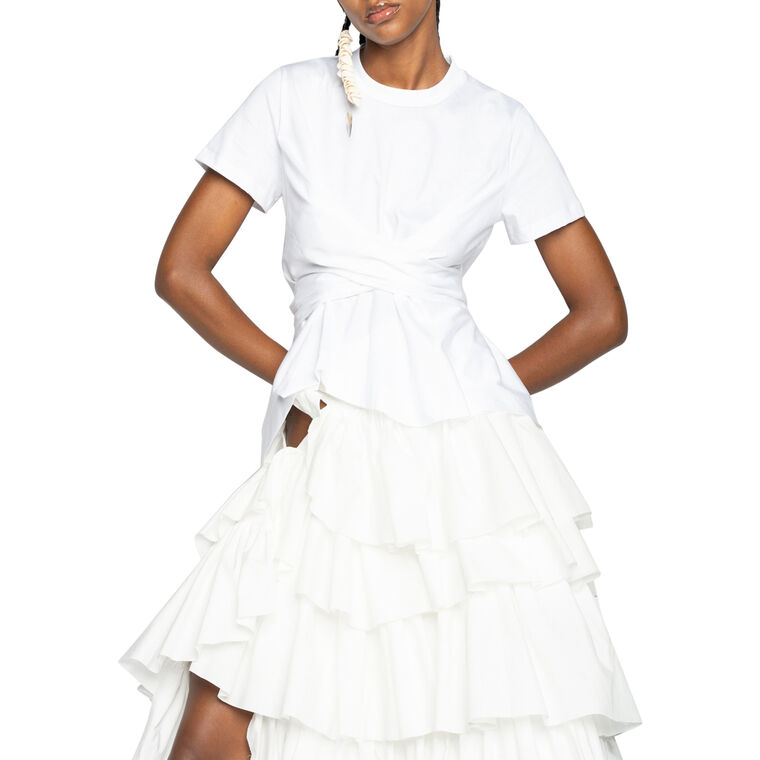 Cross Waist Drape T-Shirt