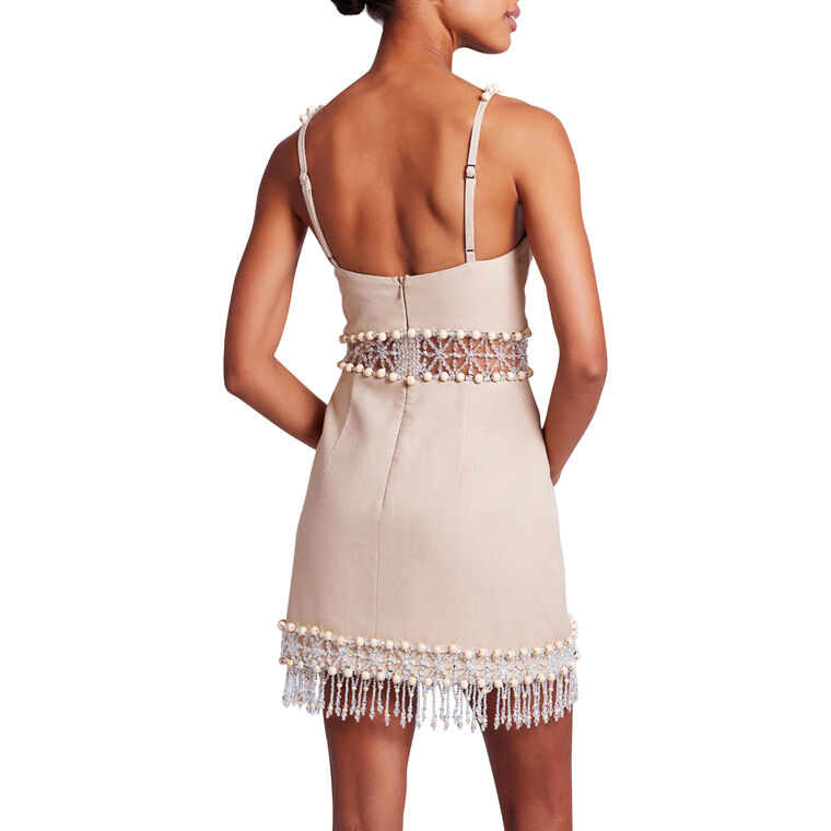 PatBO Wood And Crystal Beaded Mini Dress | Tootsies