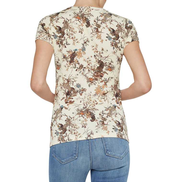 L'Agence Ressi Jungle Print Short Sleeve Crewneck Fitted Tee | Tootsies