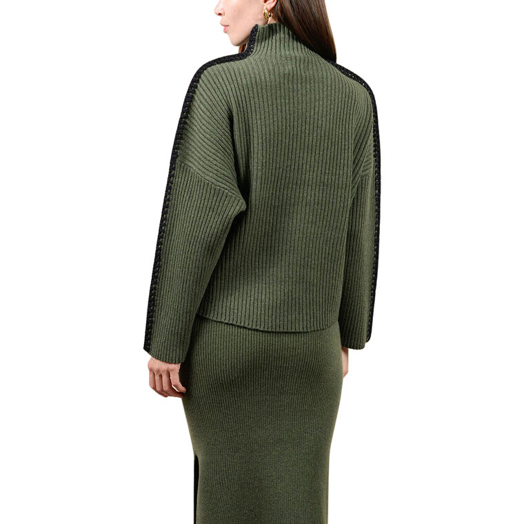 27 Miles Malibu Marullo Mock Neck Pullover With Contrast Stitch | Tootsies