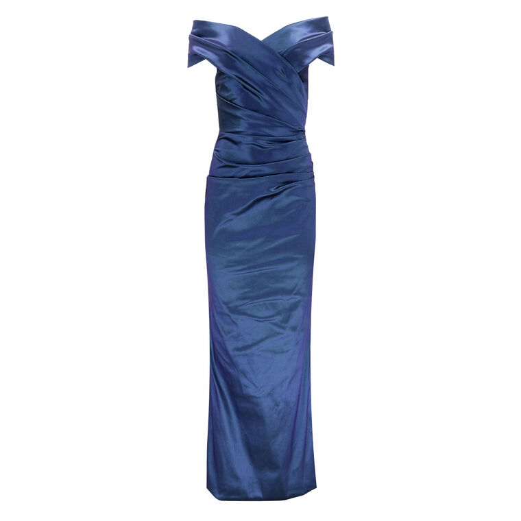 Stretch Taffeta Gown