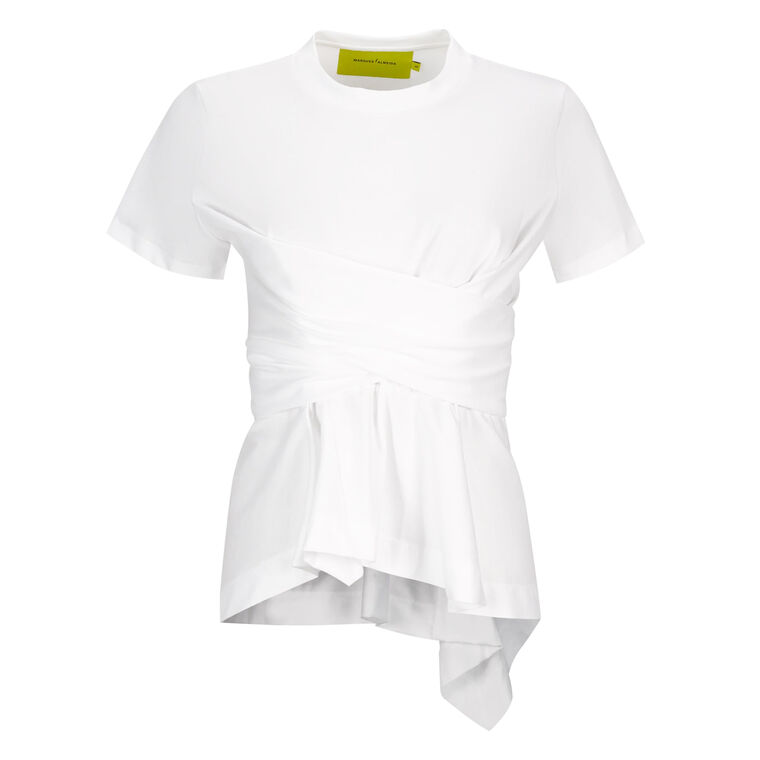 Cross Waist Drape T-Shirt