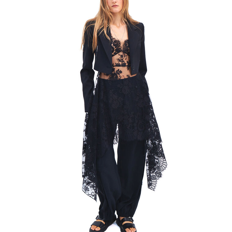 Cropped Slashed Jacket