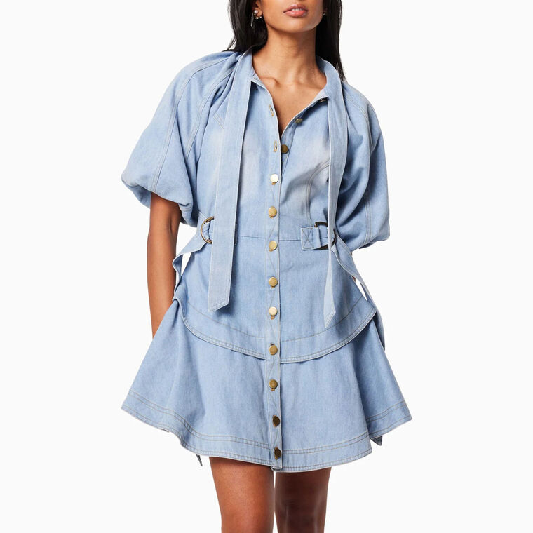 Elliatt Art Collared Denim Mini Dress | Tootsies